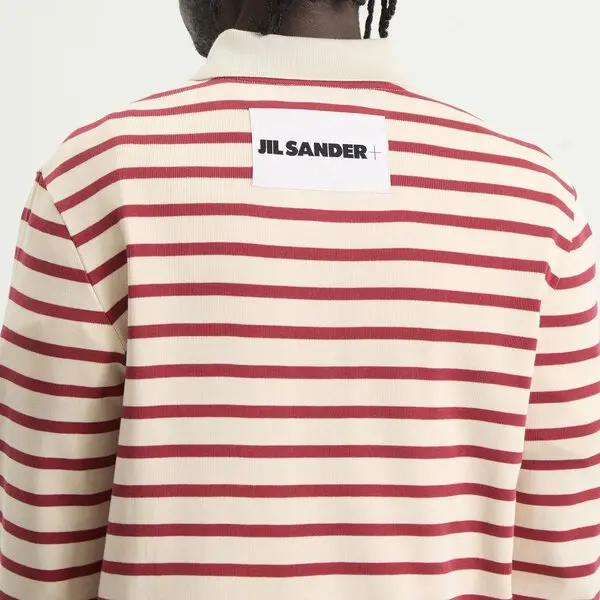 JIL SANDER Stripe Long Sleeve Polo