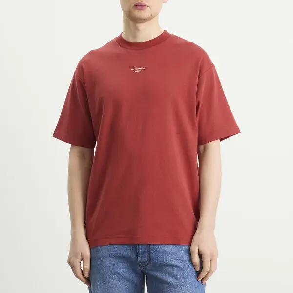 Drole De Monsieur The Classic Slogan T-shirt - Dark Red