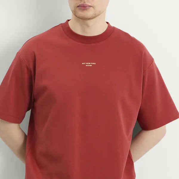 Drole De Monsieur The Classic Slogan T-shirt - Dark Red