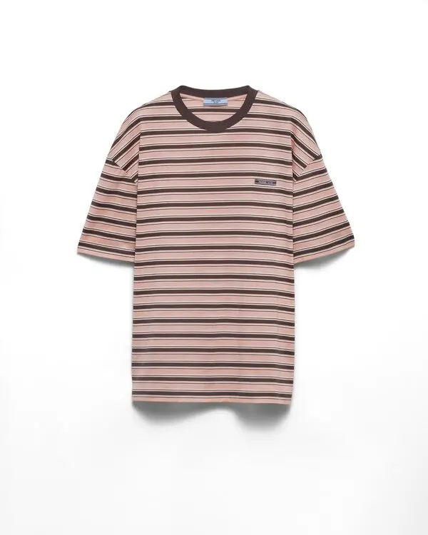 Prada Striped Lisle Cotton T-shirt