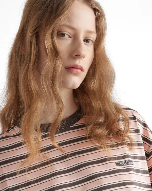 Prada Striped Lisle Cotton T-shirt