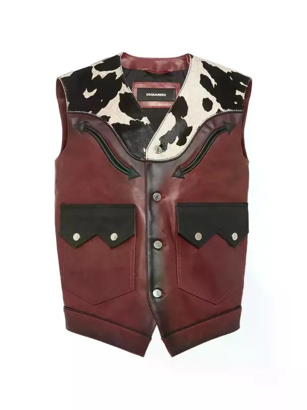 Dsquared2 Cow-print Leather Gilet
