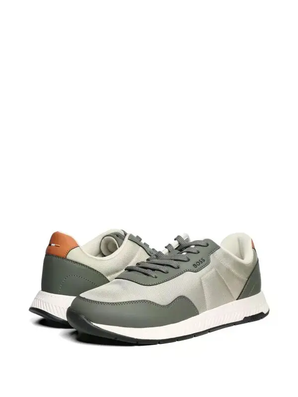 BOSS Low-top Trainers With Textured Uppers And Panelled Design