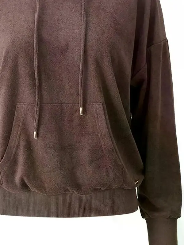 Melissa Odabash Hooded Kangaroo Pocket Sweatshirt - Brown