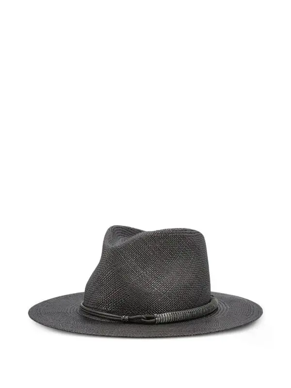 Brunello Cucinelli Straw Fedora With Cord Detail