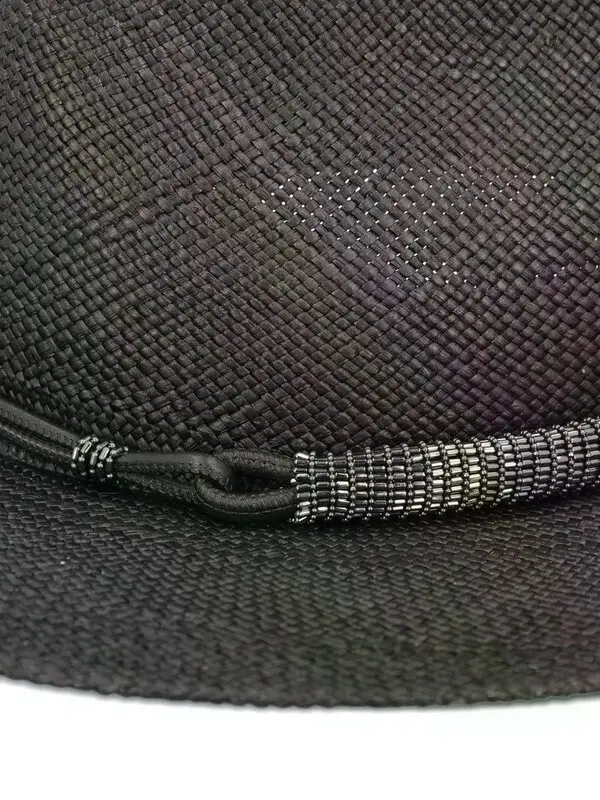 Brunello Cucinelli Straw Fedora With Cord Detail