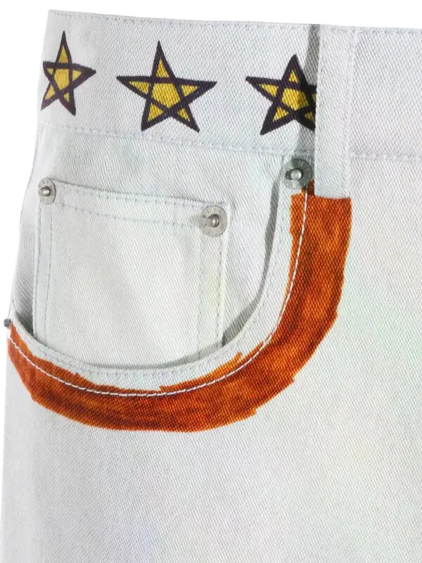 Moschino Graphic Print Straight Leg Jeans