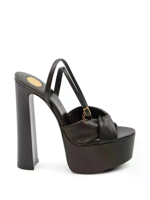 Saint Laurent Franciane Platform Sandals - Brown