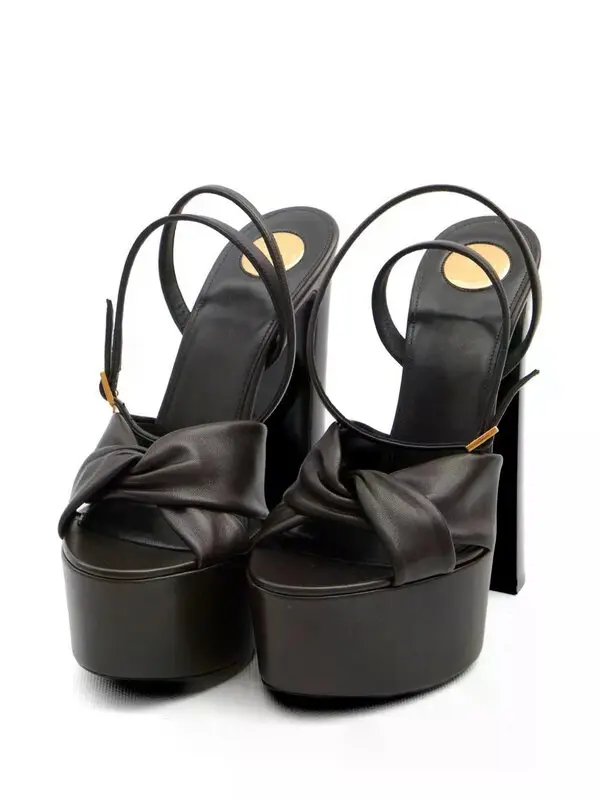 Saint Laurent Franciane Platform Sandals - Brown