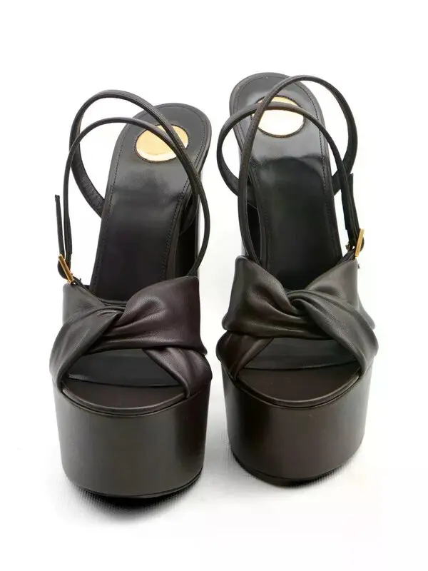 Saint Laurent Franciane Platform Sandals - Brown
