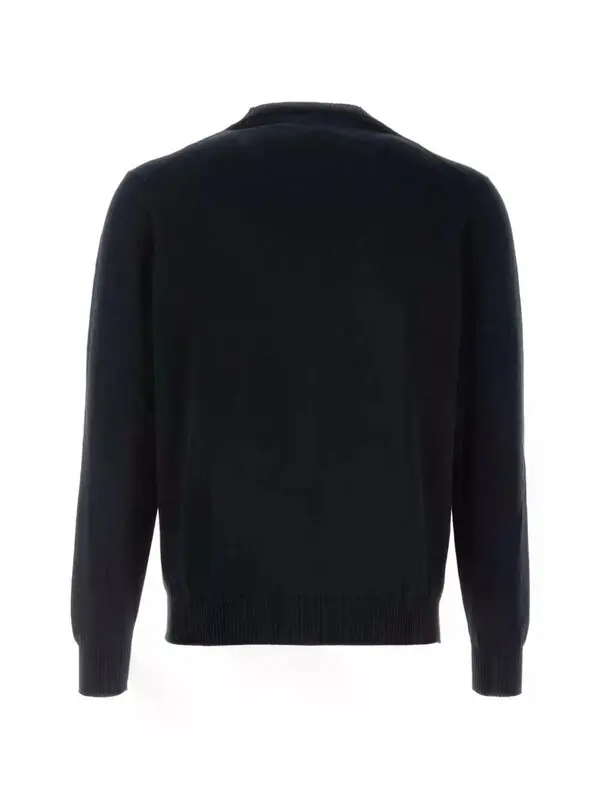 Fedeli Round-neck Cotton Sweater - Blue