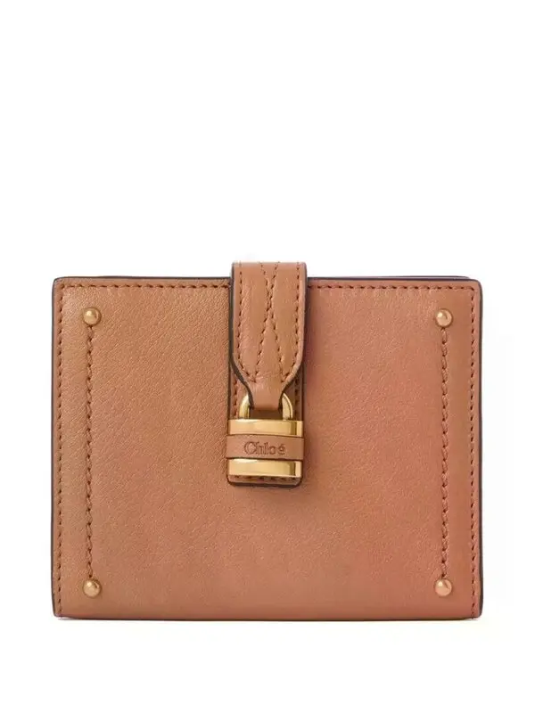 Chloé Padlock-detail Leather Wallet - Neutrals