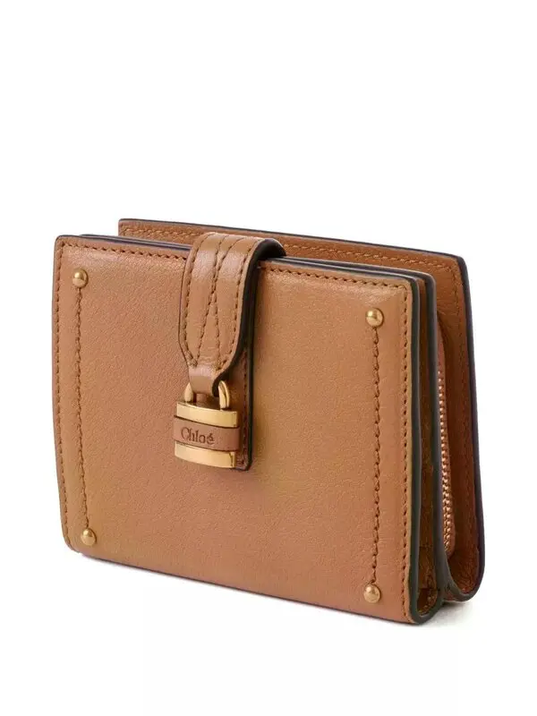 Chloé Padlock-detail Leather Wallet - Neutrals