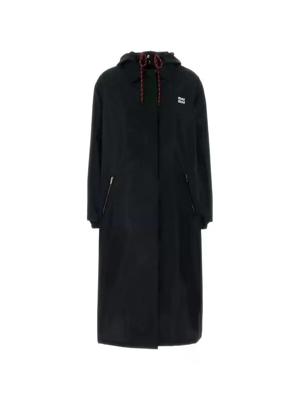 Miu Miu Technical Fabric Hooded Coat