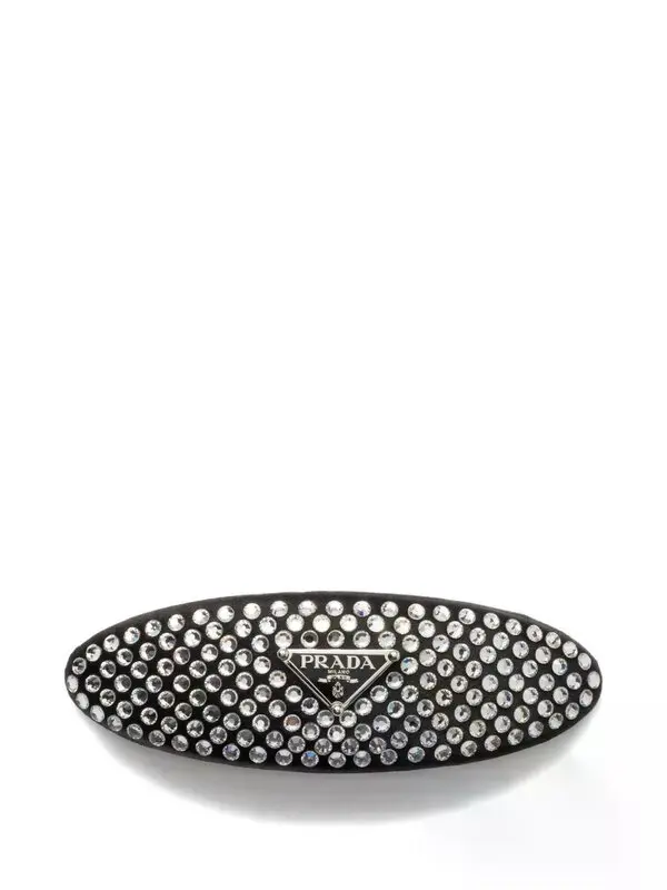 Prada Satin And Crystal Hair Clip - Black