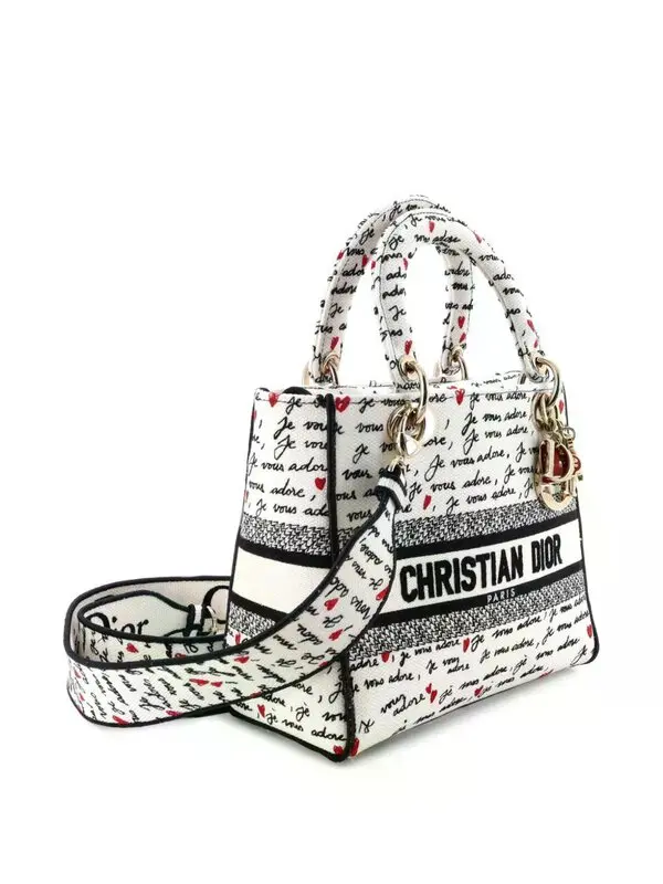 Dior Lady D-lite Medium Satchel - White