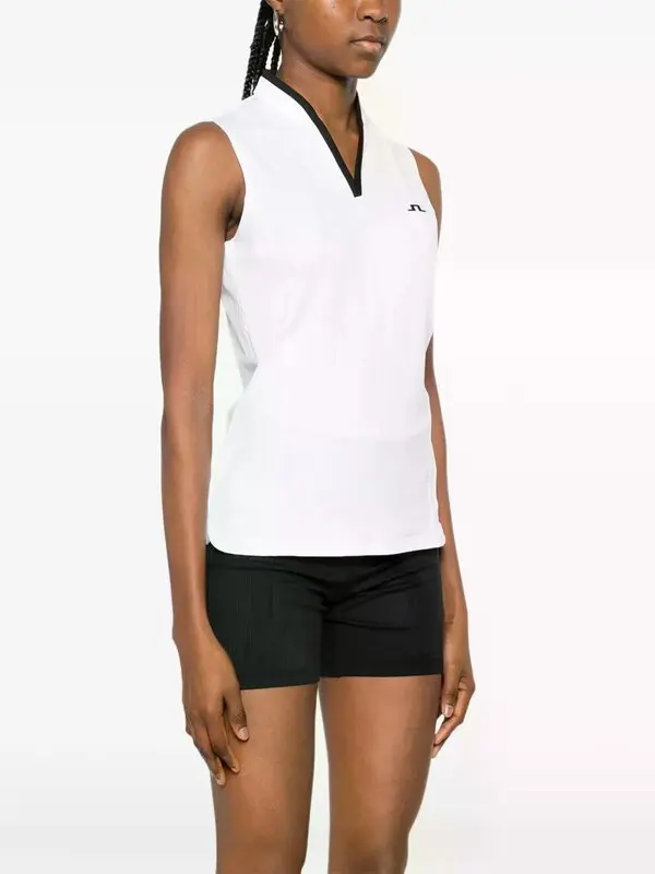J. Lindeberg Sleeveless V-neck Top With Logo Detail