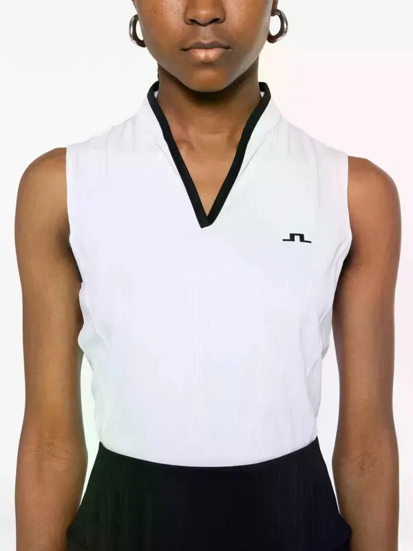 J. Lindeberg Sleeveless V-neck Top With Logo Detail