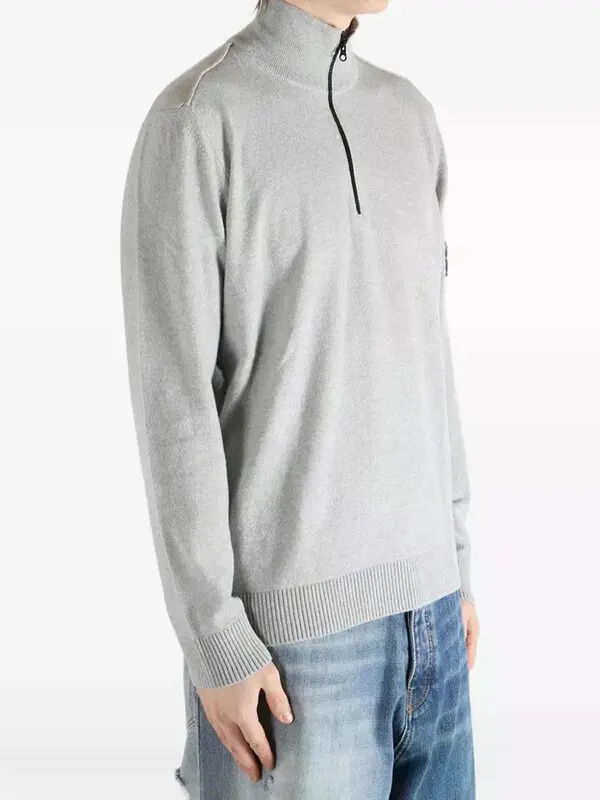 Stone Island Zip Collar Sweater - Grey