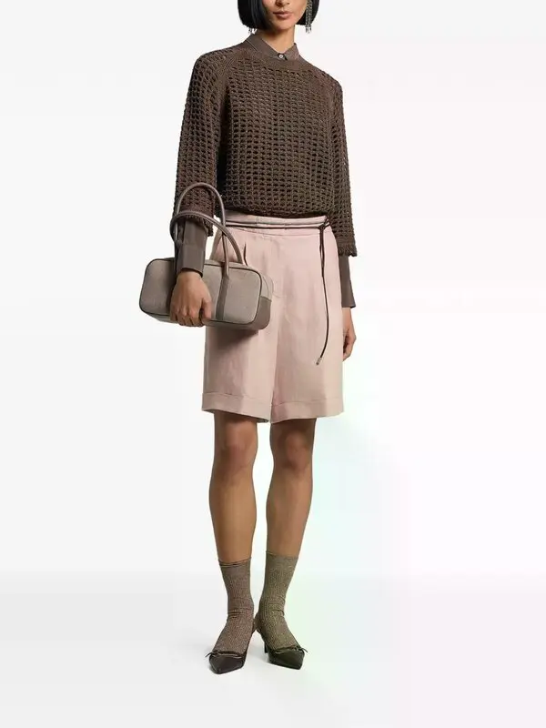 Peserico Sequinned Cordonnet Sweater - Brown
