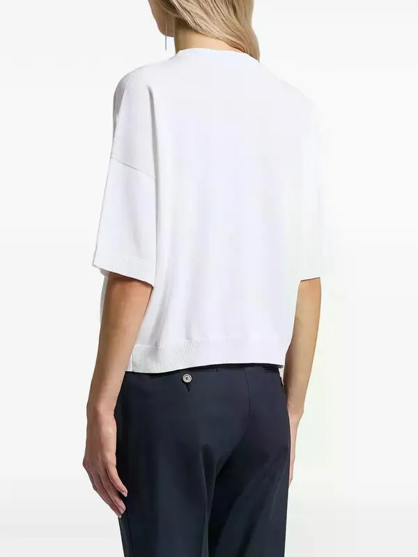 Peserico Cotton Knit T-shirt With Pocket - White