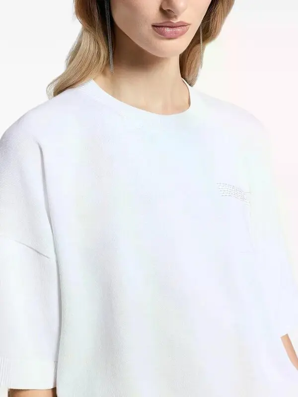 Peserico Cotton Knit T-shirt With Pocket - White