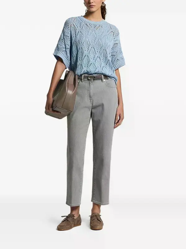 Peserico Openwork Knit Top - Blue