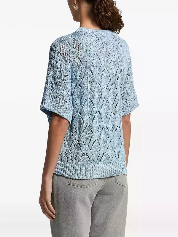 Peserico Openwork Knit Top - Blue