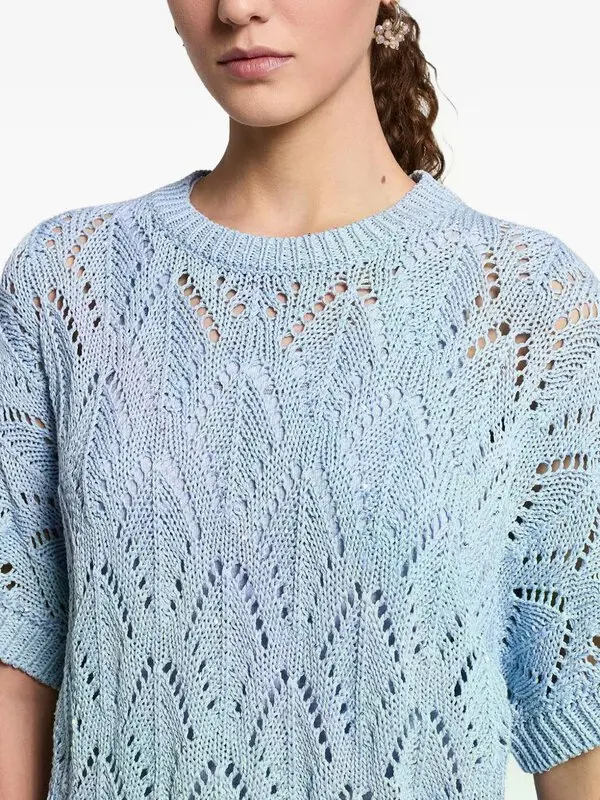 Peserico Openwork Knit Top - Blue