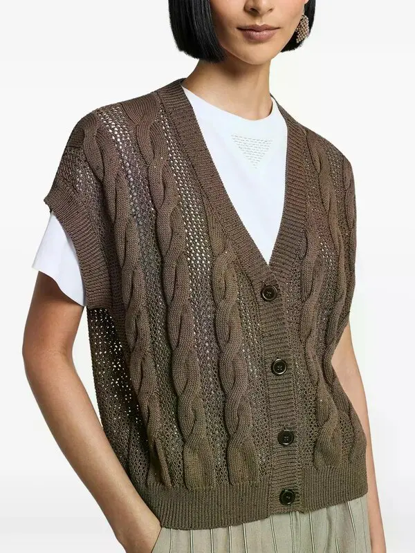 Peserico Sequin Embellished Cordonet Cardigan
