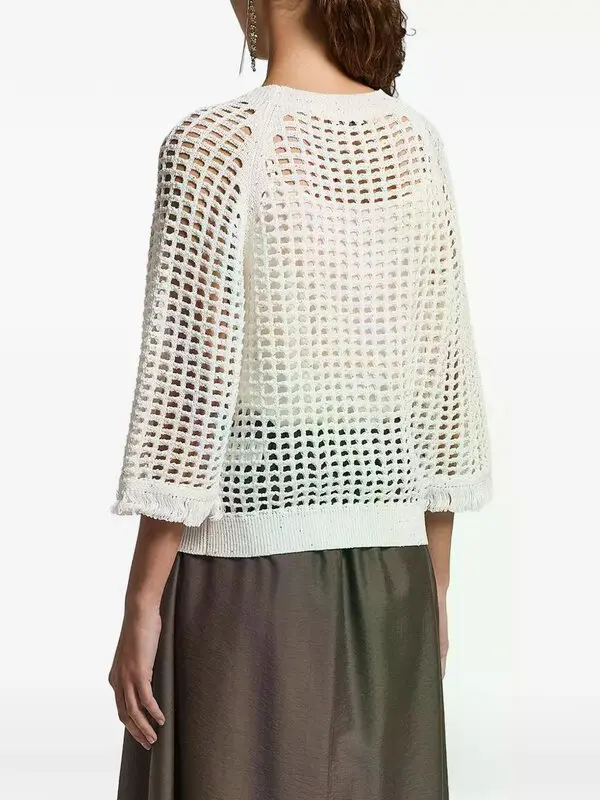 Peserico Sequinned Cord Material Sweater - Neutrals