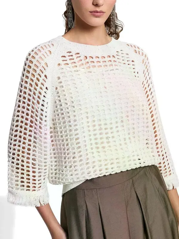 Peserico Sequinned Cord Material Sweater - Neutrals