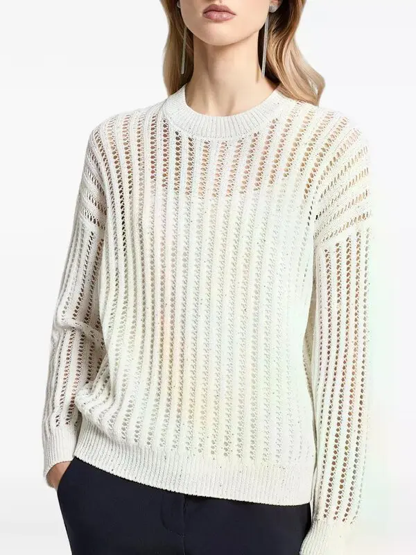 Peserico Sequin Embellished Cordonet Knit Sweater