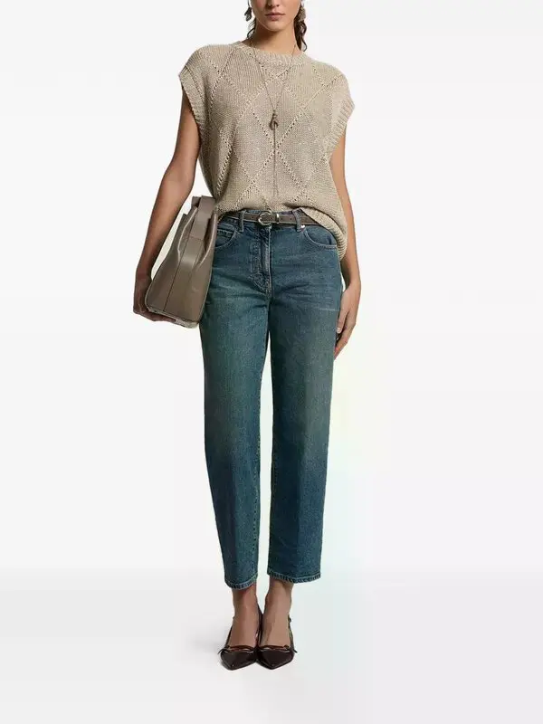 Peserico Open-knit Diamond Pattern Vest