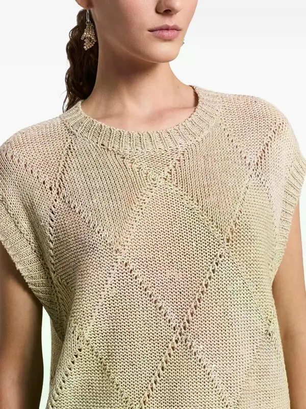 Peserico Open-knit Diamond Pattern Vest
