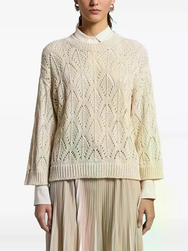 Peserico Sequined Openwork Sweater - Neutrals