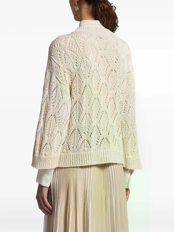 Peserico Sequined Openwork Sweater - Neutrals