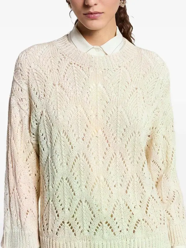 Peserico Sequined Openwork Sweater - Neutrals