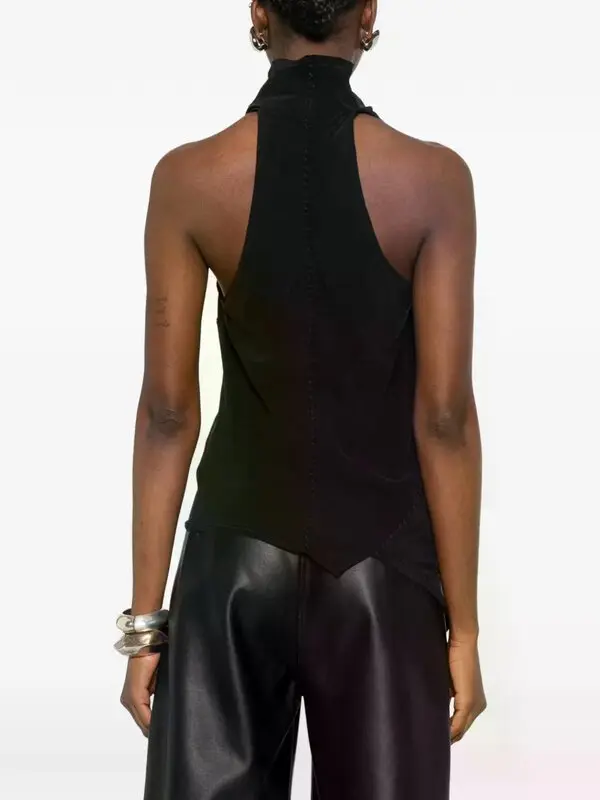 YEHUAFAN Asymmetrical Cowl Neck Sleeveless Top