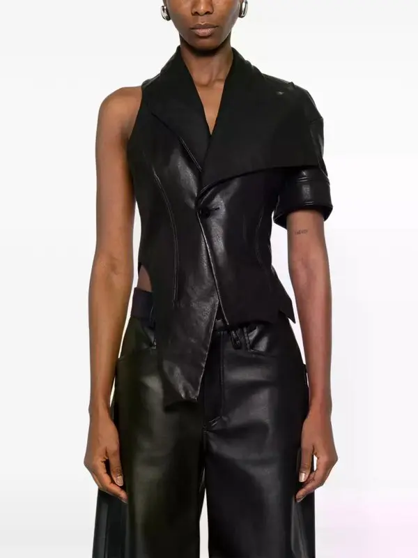YEHUAFAN Button Draped Jacket
