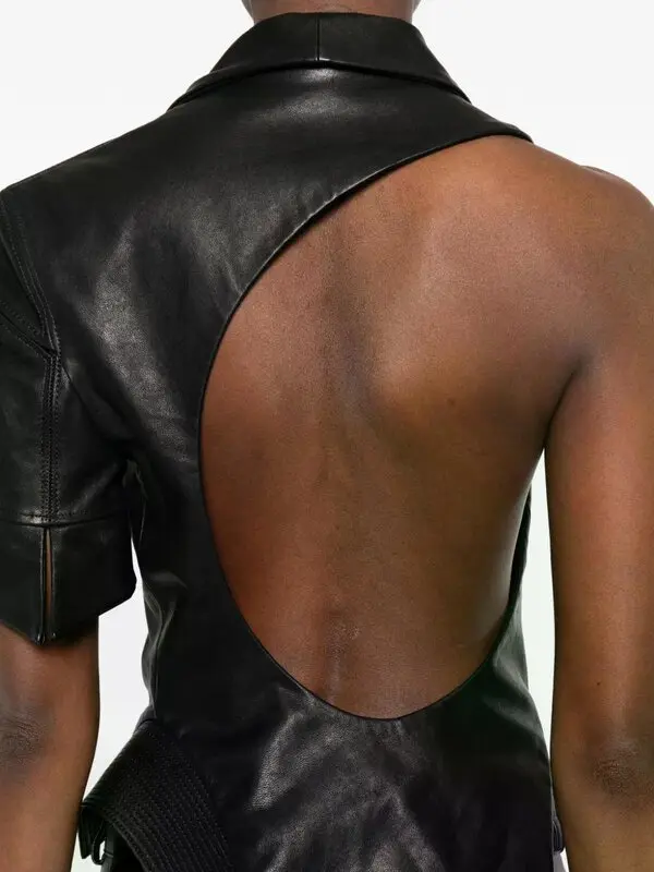 YEHUAFAN Button Draped Jacket