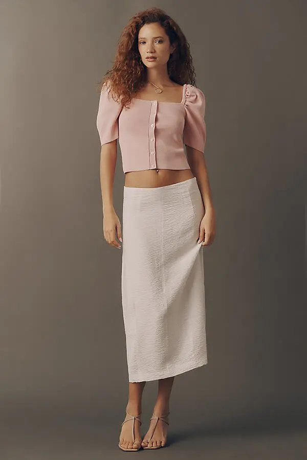 Anthropologie Barrel Midi Skirt