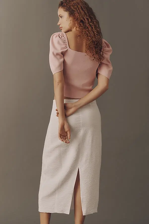 Anthropologie Barrel Midi Skirt