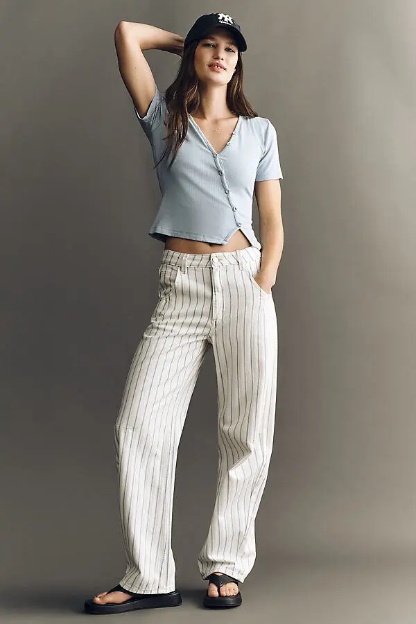 Anthropologie Asymmetric Short-sleeve Buttondown Top