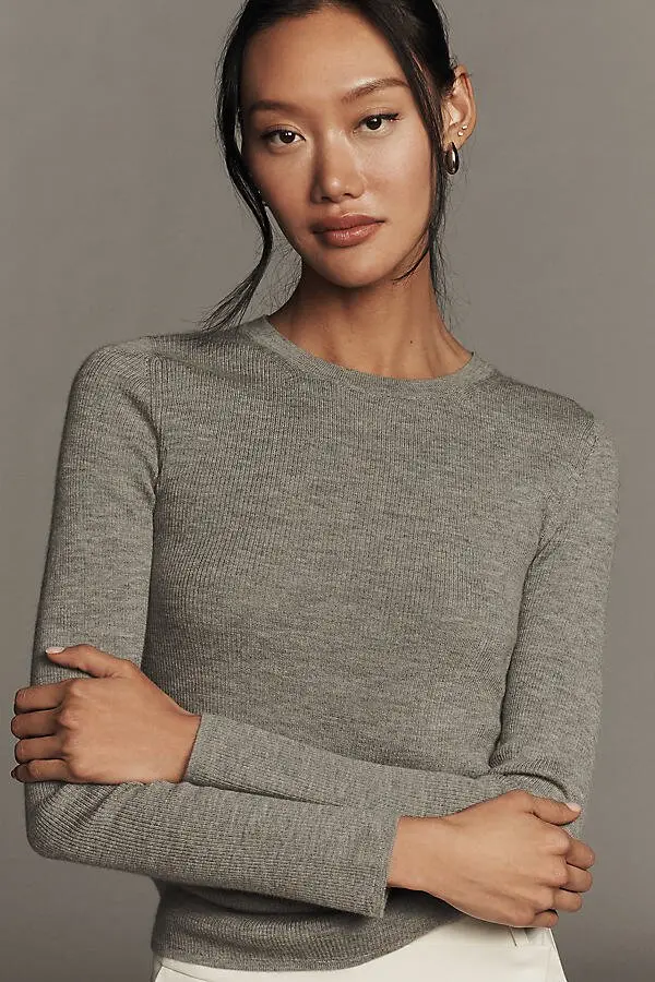 Maeve Cashmere Crew-neck Pullover Sweater - Elderberry