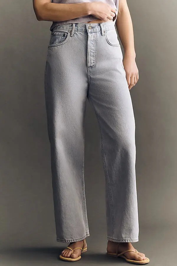 AGOLDE Ren High-rise Crop Wide-leg Jeans - Aura