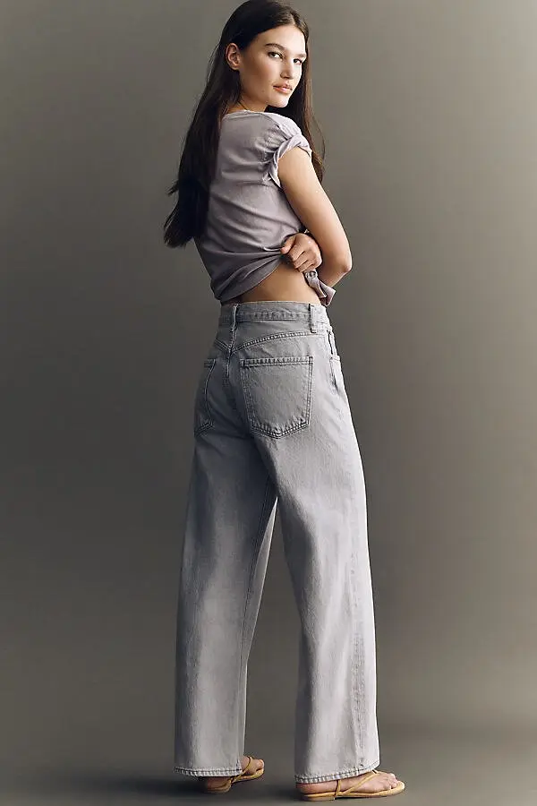 AGOLDE Ren High-rise Crop Wide-leg Jeans - Aura