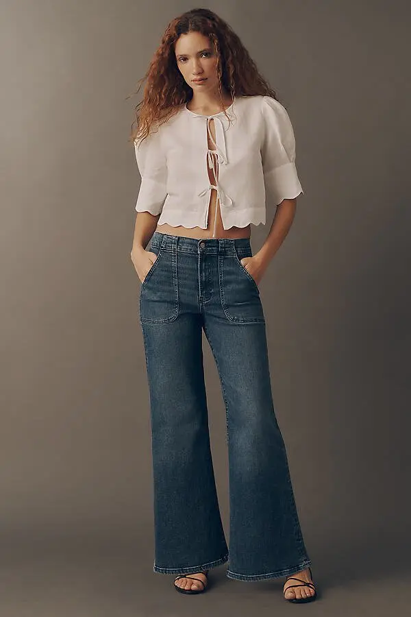 FRAME Modern Pocket High-rise Wide-leg Jeans - Ease