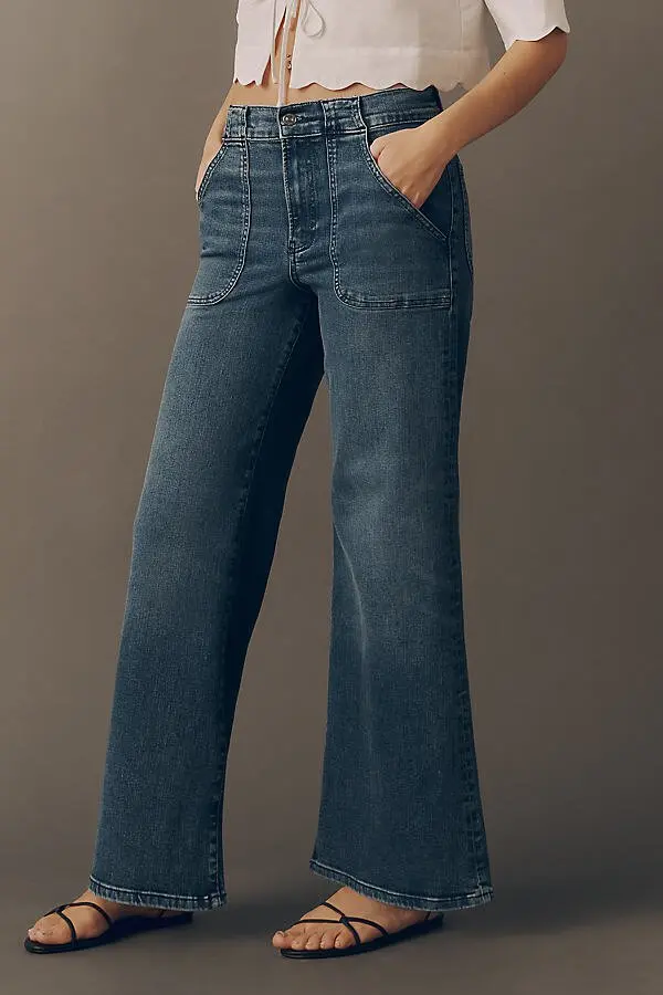 FRAME Modern Pocket High-rise Wide-leg Jeans - Ease