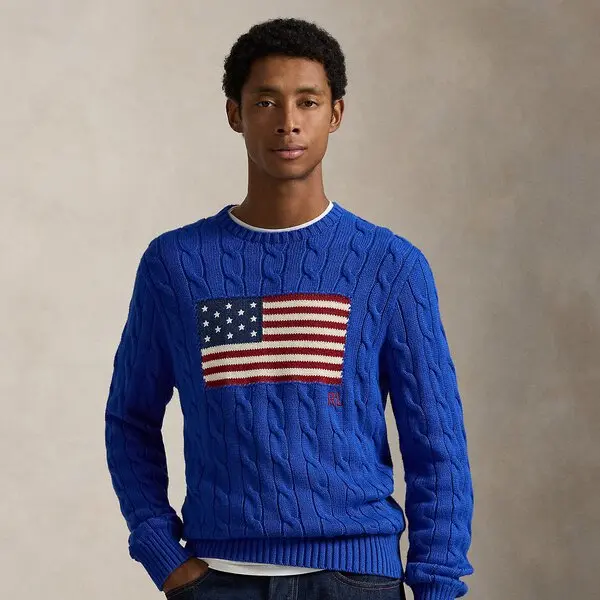 Ralph Lauren Cable-knit Flag Sweater - Sapphire Star